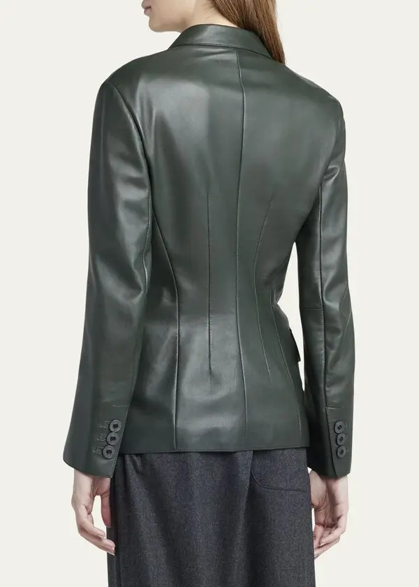 Giorgio Armani Tailored Leather Blazer Jacket
