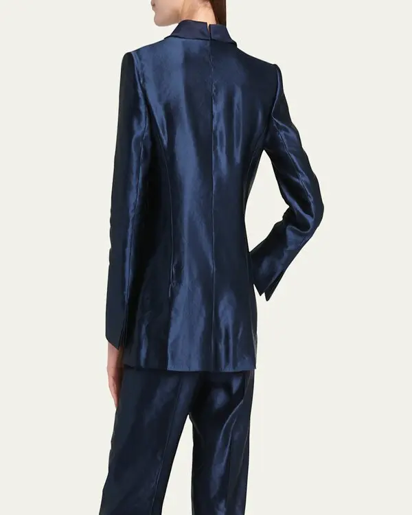 Giorgio Armani Linen Silk Blazer - Navy