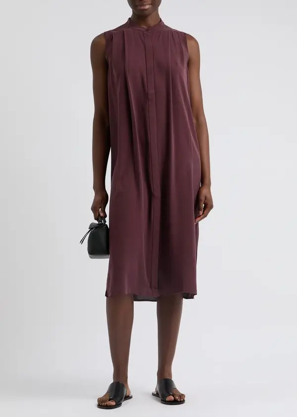 eileen fisher silk georgette dress Eileen Fisher V-Neck Silk Dress, Pink / regular 4 (S)