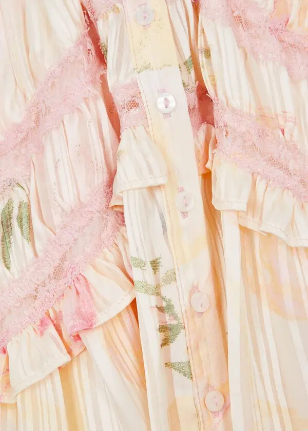 Free People Printed Chiffon Mini Dress