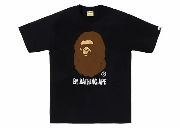 A BATHING APE Hand Draw Bathing Ape Tee Shirt - Black