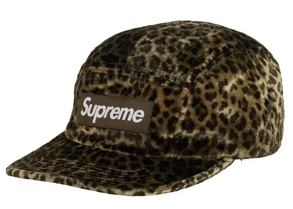 Supreme Leopard Velvet Cap - Olive