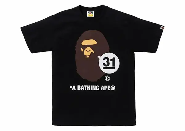 A BATHING APE 31st Anniversary Ape Head Tee Shirt - Black