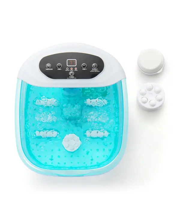 SLICKBLUE Foot Spa Massager Tub With Removable Pedicure Stone And Massage Beads - Turquoise