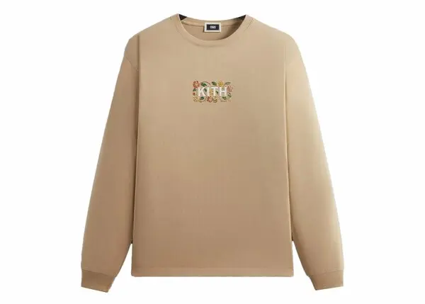 Kith Floral Classic Logo Long Sleeve Tee Shirt - Canvas