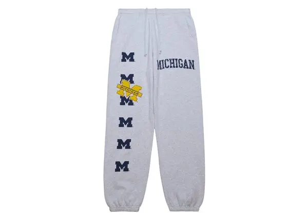 TRAVIS SCOTT X Mitchell & Ness Michigan Wolverines Classic Sweatpants - Heather Gray