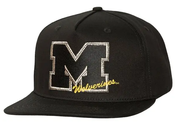TRAVIS SCOTT X Mitchell & Ness Michigan Wolverines Snapback Hat - Black