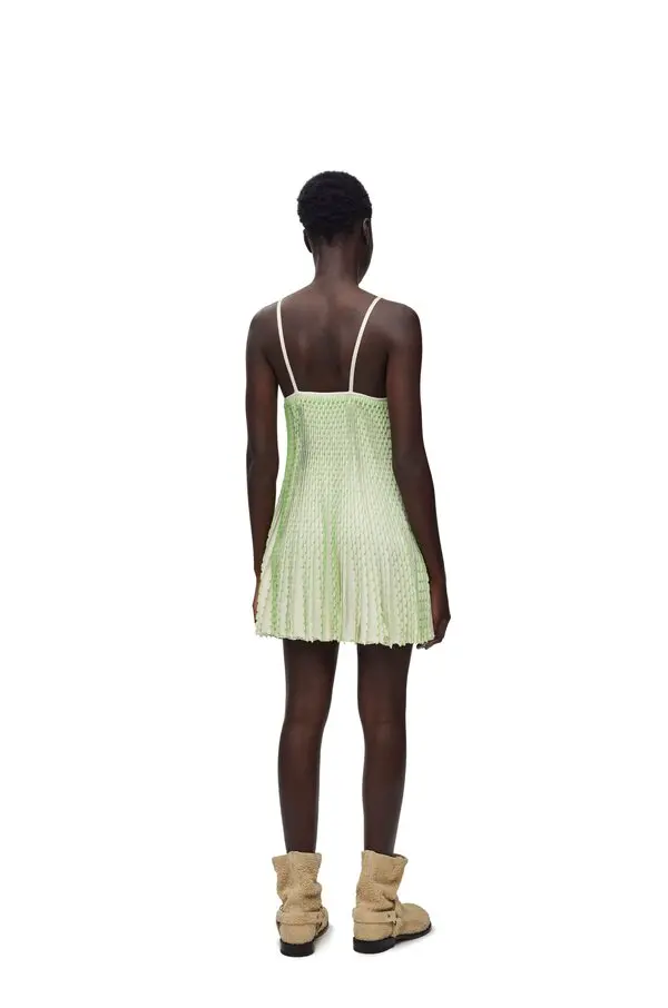 Loewe Luxury Strappy Dress In Viscose - Natural/Green | Editorialist