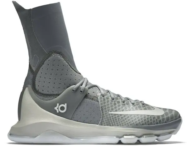 Nike Kd 8 Elite High-top Sneakers - Wolf Grey/cool Greyone-colorwhite