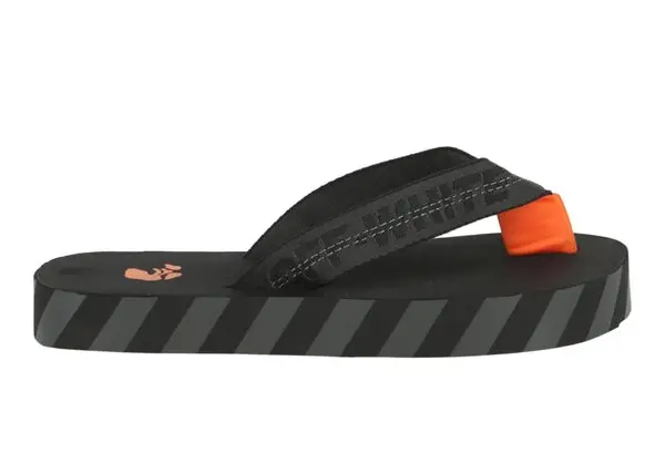 Off-White Industrial Belt Flip Flop - Black/orange