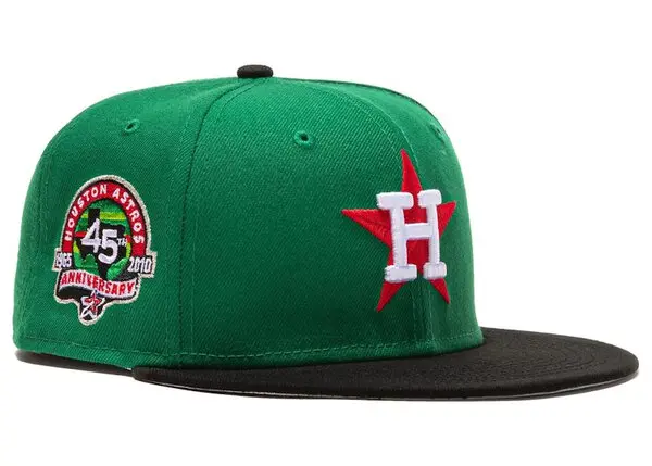 New Era Houston Astros 45th Anniversary Patch 59fifty Fitted Cap - Kelly Green/black