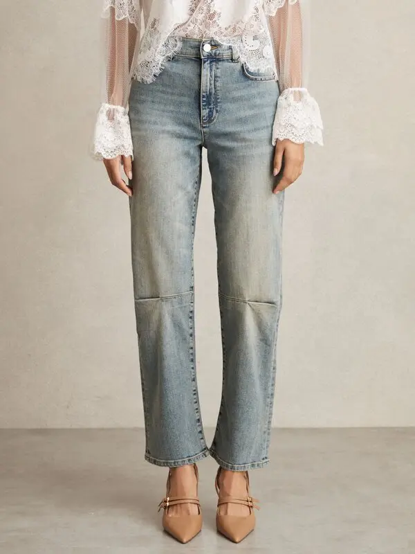 REISS Mahni Barrel-leg Jeans