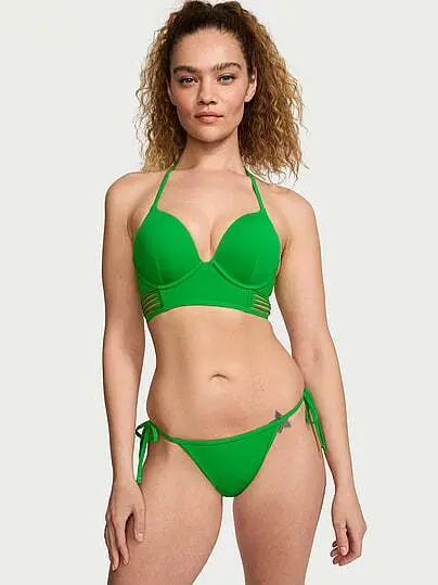 Victoria's Secret Swim Vs Archives Bombshell Push-up Longline Bikini Top - Green
