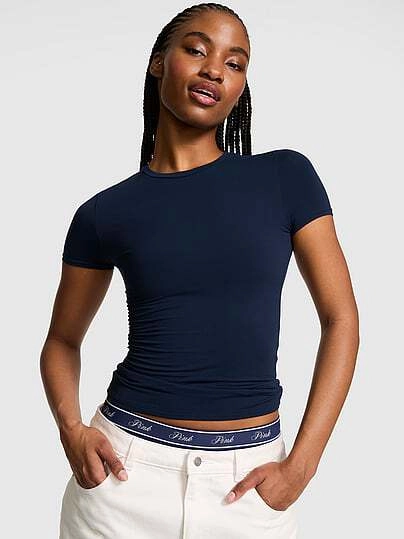 Pink Base Stretch™ Short-sleeve Tee - Blue