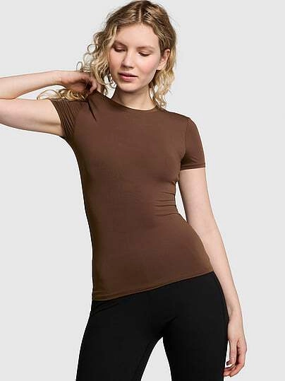 Pink Base Stretch™ Short-sleeve Tee - Brown