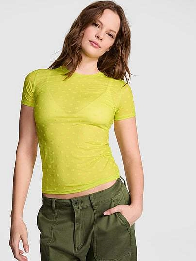 Pink Base Stretch™ Short-sleeve Tee - Green
