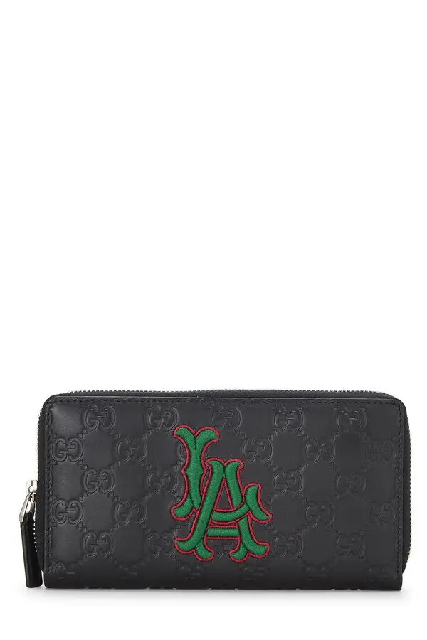 Gucci Ssima La Dodgers Zip Wallet - Black