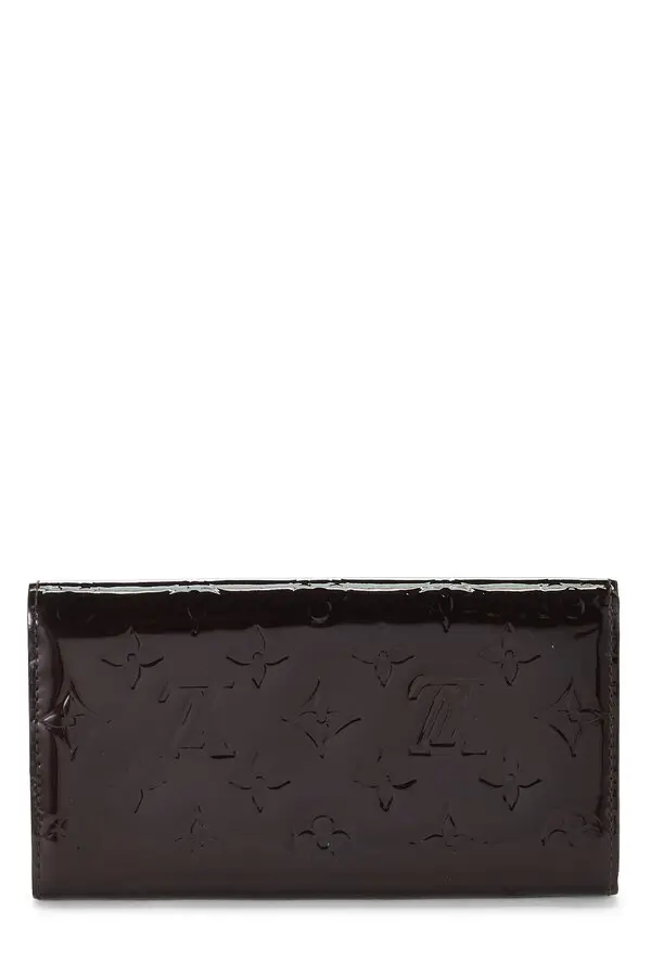 LOUIS VUITTON Monogram Vernis Sarah Wallet - Burgundy