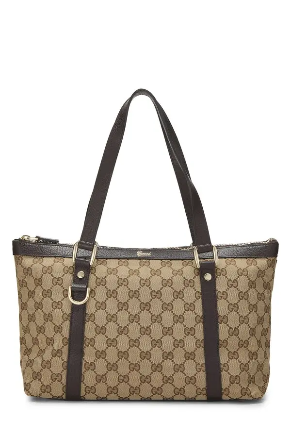 Gucci Original Gg Canvas Abbey Zip Tote Bag - Brown