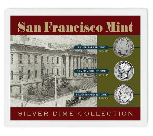 AMERICAN COIN TREASURES San Francisco Mint Silver Dime Coin Collection - One-color