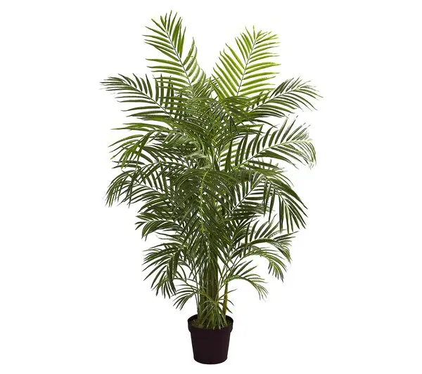 NEARLY NATURAL 4.5' Areca Palm Uv Resistant X 8 W/837 Lvs - One-color