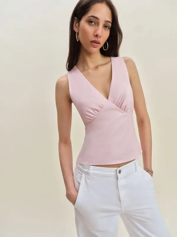 REFORMATION Meg Top - Pink