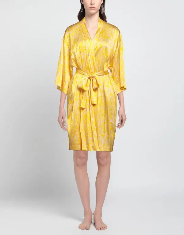 Vivis Dressing Gown Or Bathrobe Silk, Viscose, Elastane In Yellow - 60% Off  | Editorialist