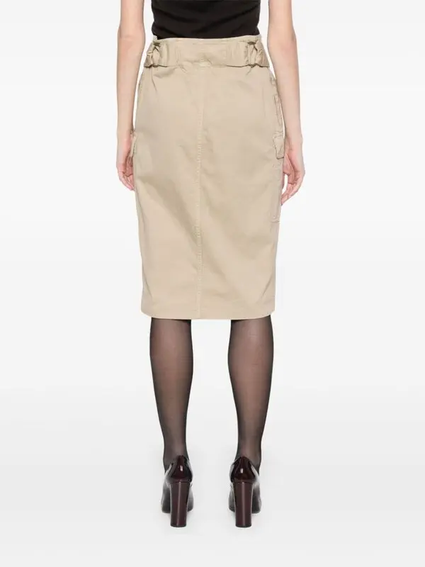 Saint Laurent Belted High-waisted Skirt