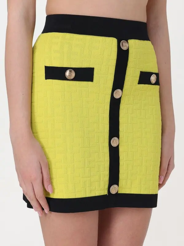 Elisabetta Franchi Textured Button Detail Mini Skirt