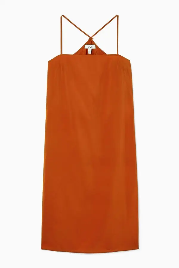 open lace back dress Citrus Midi Dress with Contrast Straps