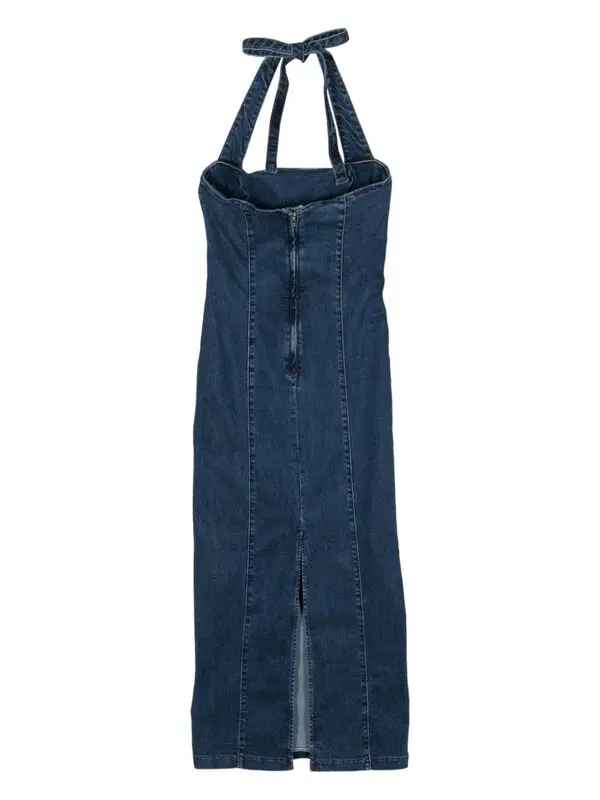 evita denim midi dress Reformation Evita Denim Midi Dress - Medium Blue - Size 2 - NEW WITH TAGS