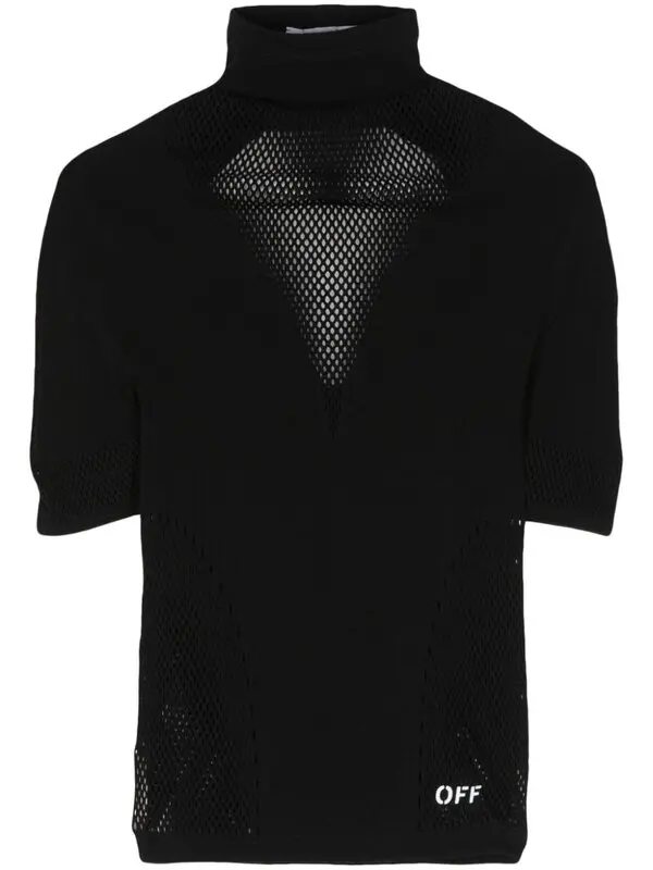 Off-White Open-knit High Neck Top