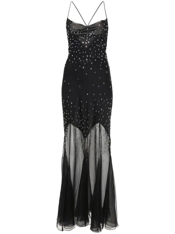 Rabanne Crystal-embellished Long Dress
