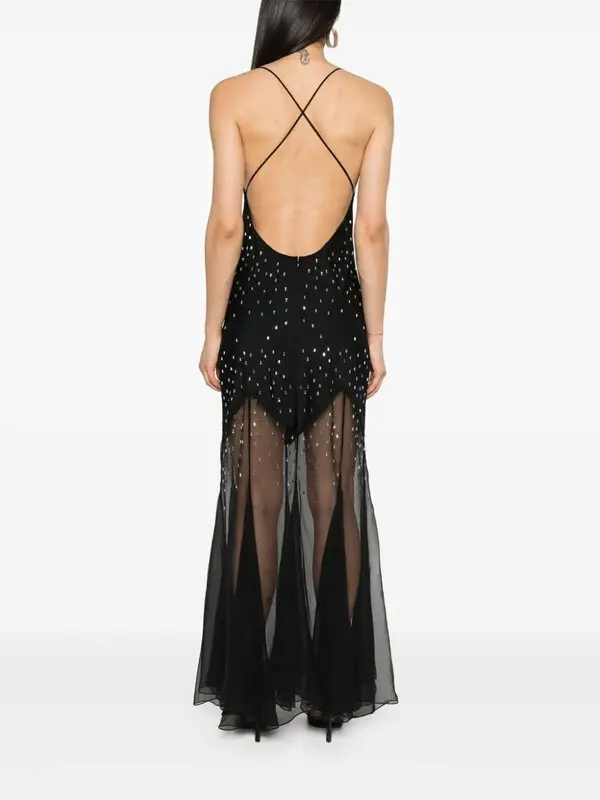 Rabanne Crystal-embellished Long Dress