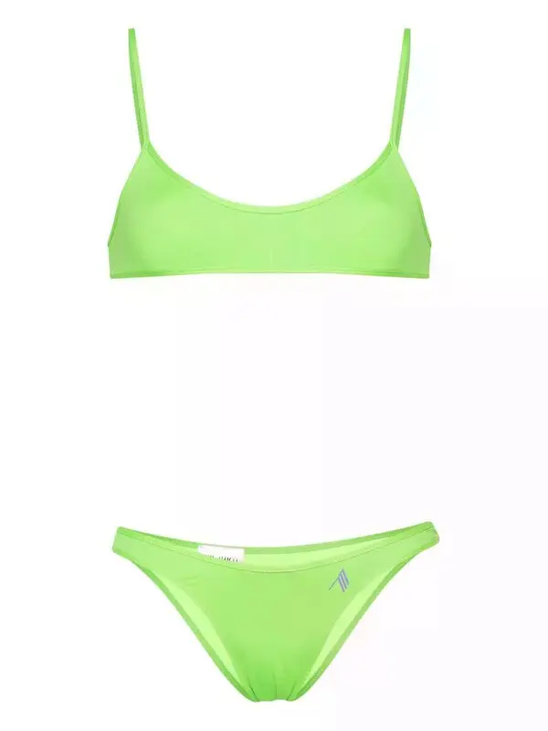 Attico Rubberised-logo Bikini - Green