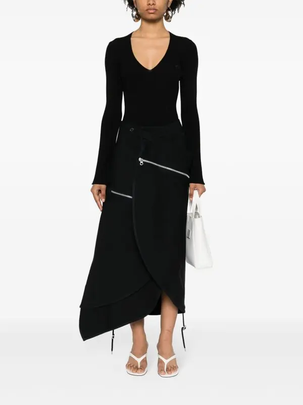 COURREGES Logo-appliqué Ribbed Jumper