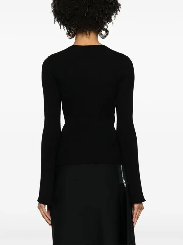 COURREGES Logo-appliqué Ribbed Jumper