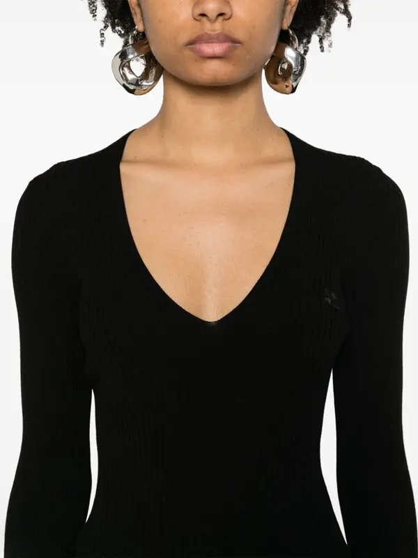 COURREGES Logo-appliqué Ribbed Jumper