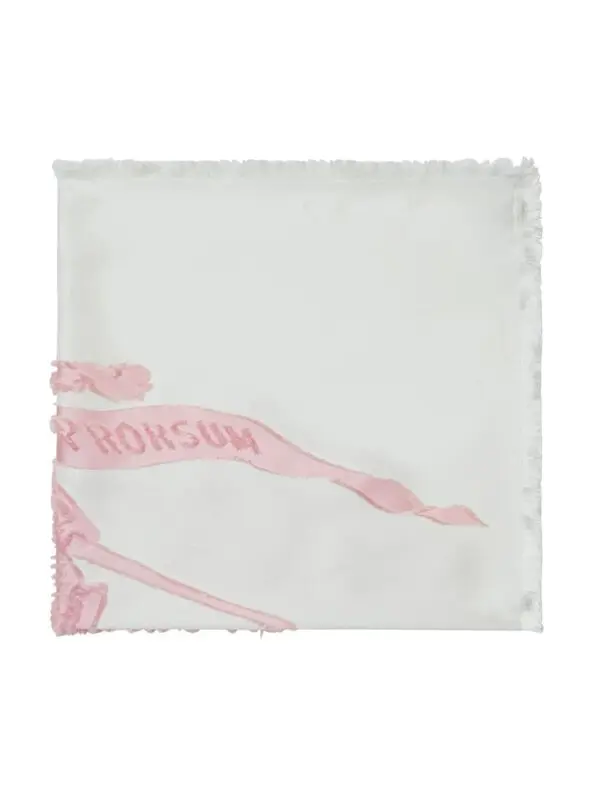 Burberry Ekd-motif Fringed Scarf - White