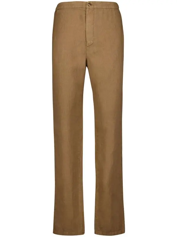 Boglioli Straight-leg Linen Trousers - Brown