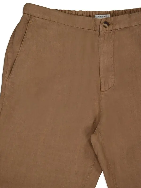 Boglioli Straight-leg Linen Trousers - Brown