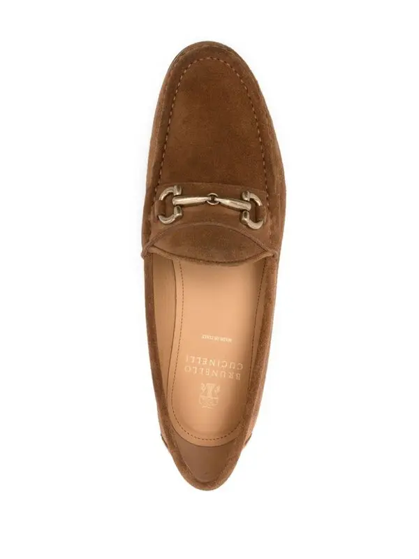 Brunello Cucinelli Horsebit Detail Suede Loafers