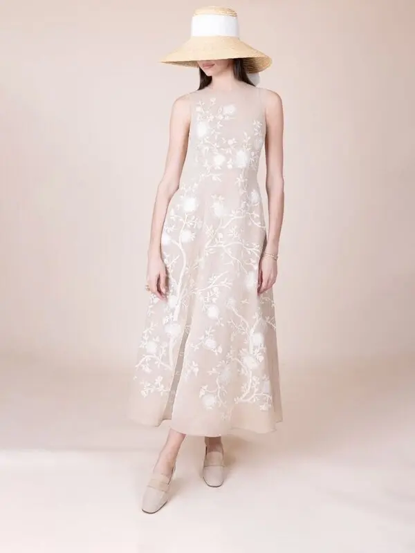 Adam Lippes Eloise Floral-embroidered Dress