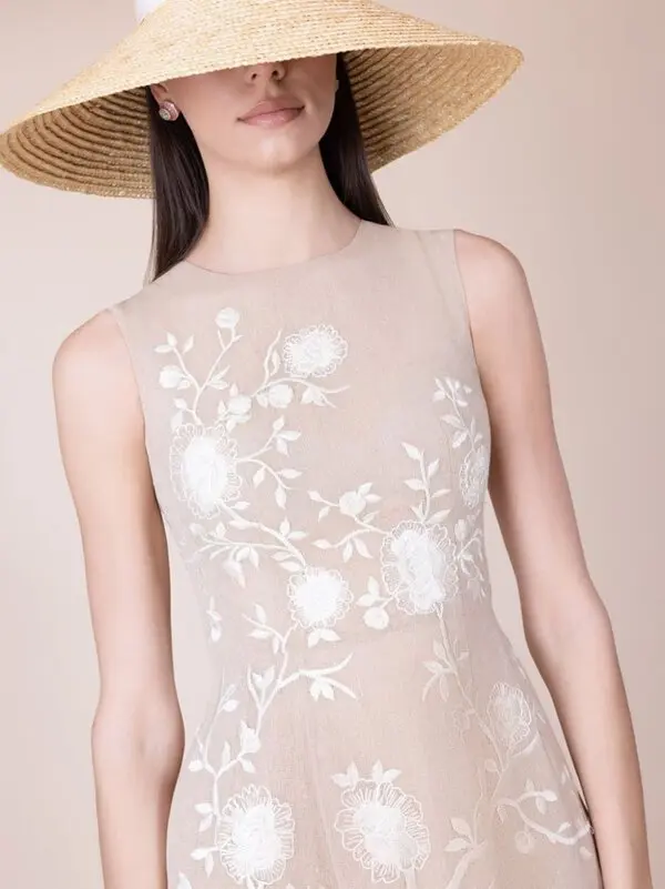 Adam Lippes Eloise Floral-embroidered Dress