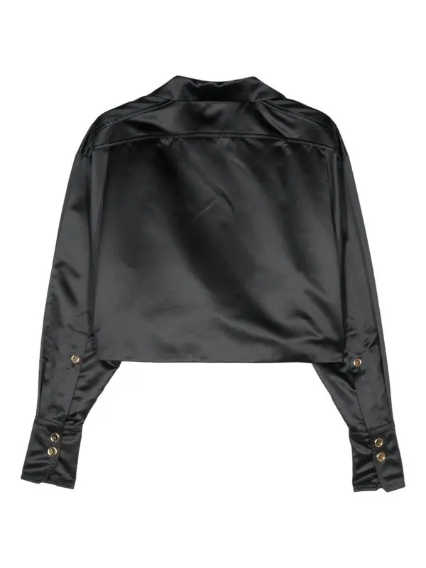 PATOU Satin Cropped Jacket - Black