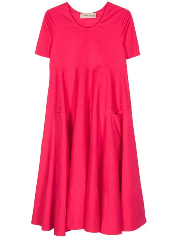 BLANCA VITA Arabide Poplin Midi Dress - Pink