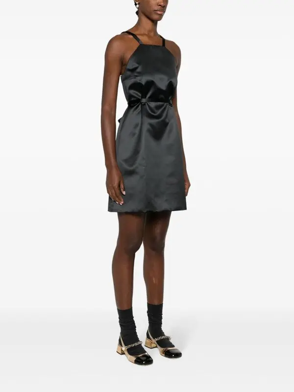 Patou Belted Satin Mini Dress