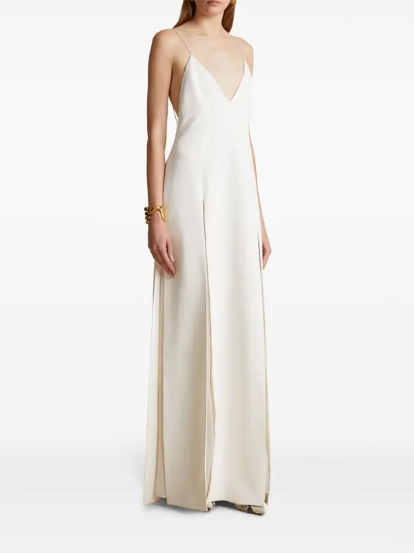 Khaite Nonya Open-back Maxi Dress - White