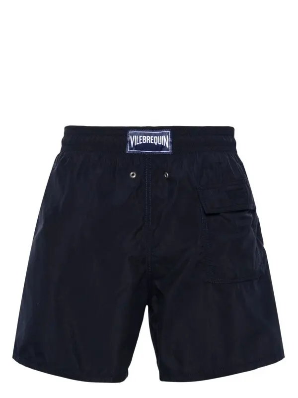 Vilebrequin Drawstring Swim Shorts With Logo Patch - Blue