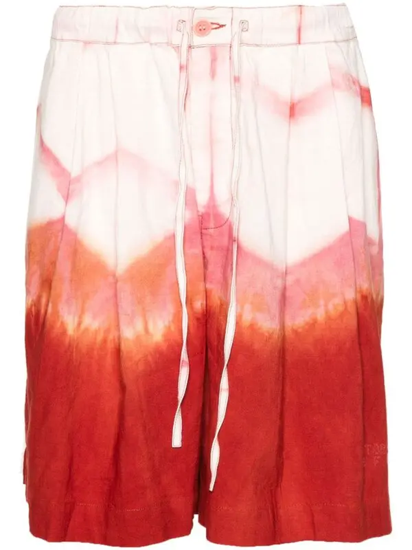 STORY MFG. Bridge Grapefruit Clamp-dye Shorts - Red